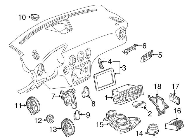 Genuine Mercedes 2468200502 Rear Seat Speaker Switch; Center Rear Left ...