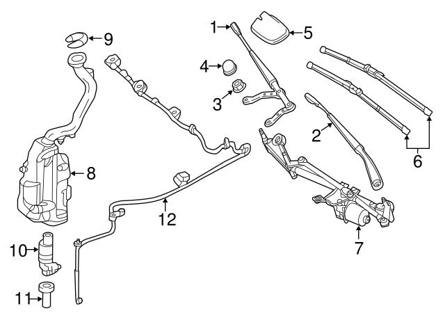 Genuine Mercedes 2468202700 Wiper Blade Assembly; Front