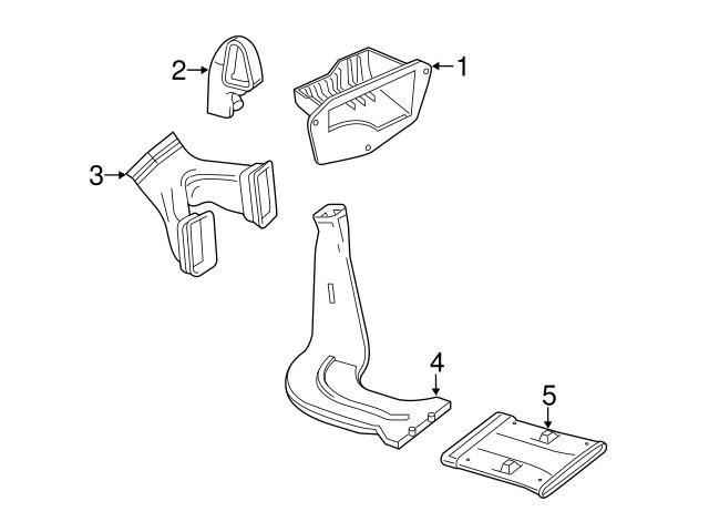 Genuine Mercedes 2468300124 Instrument Panel Air Duct; Right Outer ...