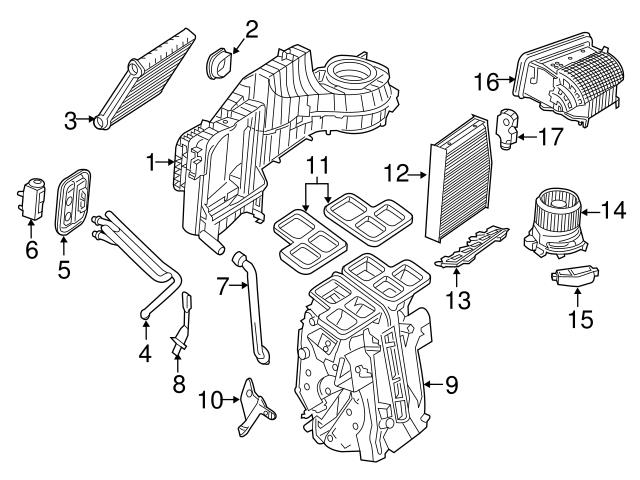 Genuine Mercedes 2468308300 A/C Evaporator Core and Case Assembly ...