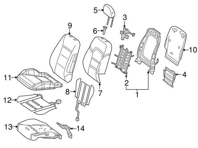 Genuine Mercedes 2469700126 Headrest Actuator; Front Right - Mercedes