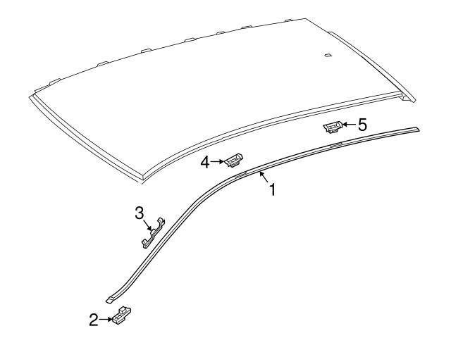 Genuine Mercedes 2469910098 Roof Drip Molding Clip; Left, Right