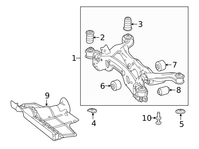 Genuine Mercedes 2473525700 Suspension Crossmember Stopper; Left Rear ...
