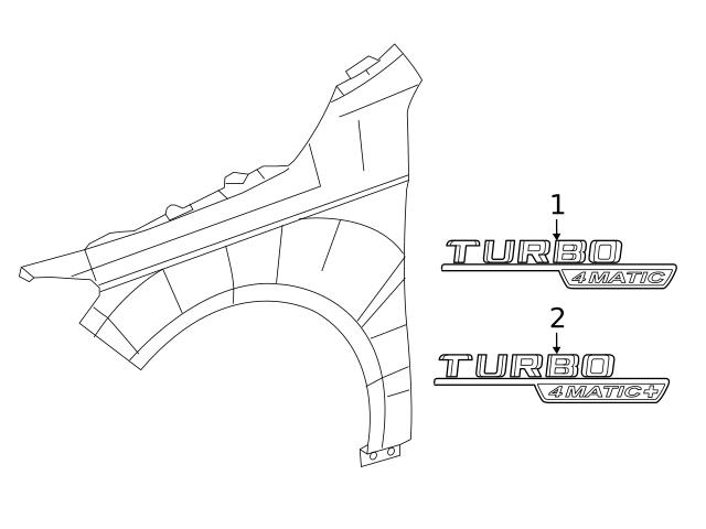Genuine Mercedes 2478175000 Fender Emblem; Right - Mercedes