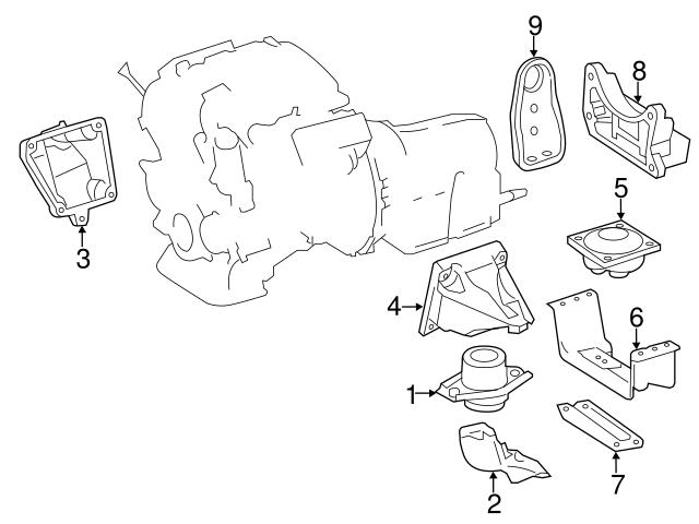 Genuine Mercedes 2512404817 Engine Mount Support; Left, Right ...