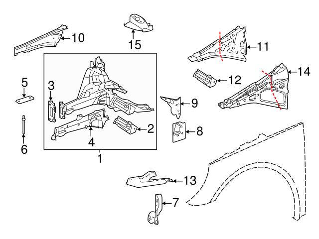Genuine Mercedes 2516202231 Fender Rail Bracket; Right - Mercedes