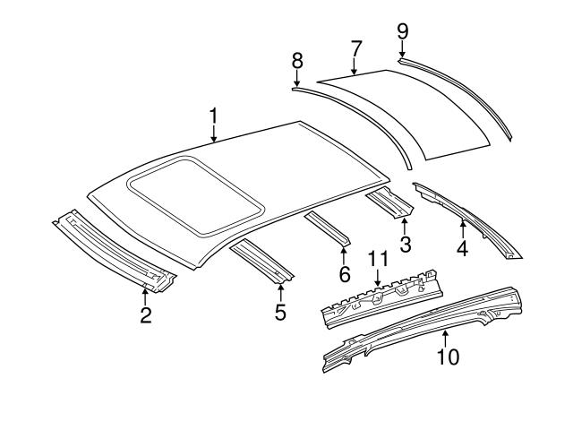 Genuine Mercedes 2516570198 Roof Panel Seal; Rear Rearward - Mercedes