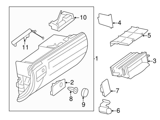 Genuine Mercedes 25168004709116 Glove Box Handle; Front - Mercedes