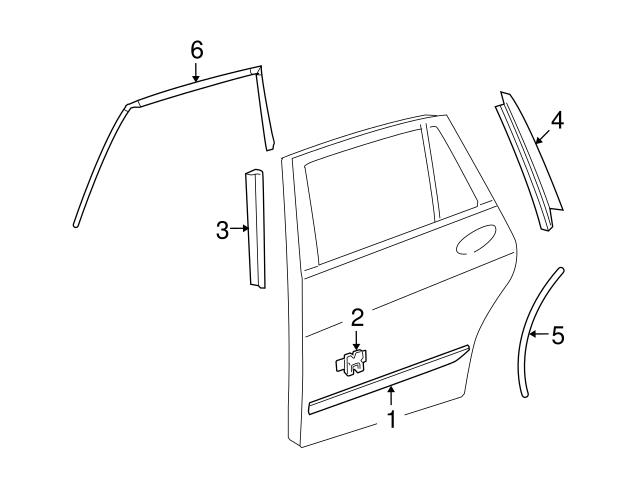 Genuine Mercedes 25169025629999 Door Molding; Left - Mercedes ...