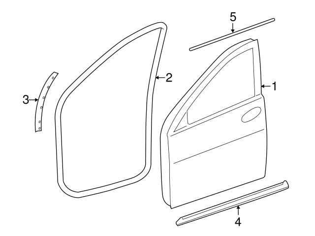 Genuine Mercedes 2516903362 Door Seal; Front Left Lower - Mercedes