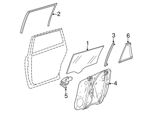 Genuine Mercedes 2517302779 Window Regulator; Rear Right - Mercedes