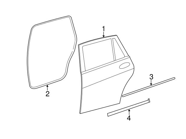 Genuine Mercedes 2517370287 Door Seal; Rear Left/Right - Mercedes ...