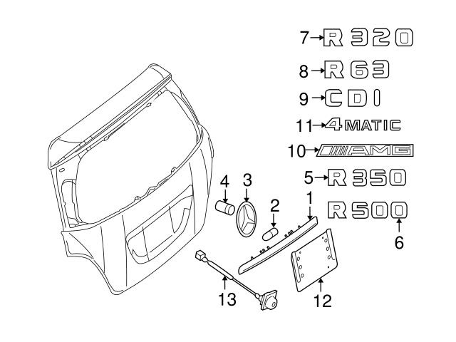 Genuine Mercedes 2517400593 Liftgate Reveal Molding - Mercedes