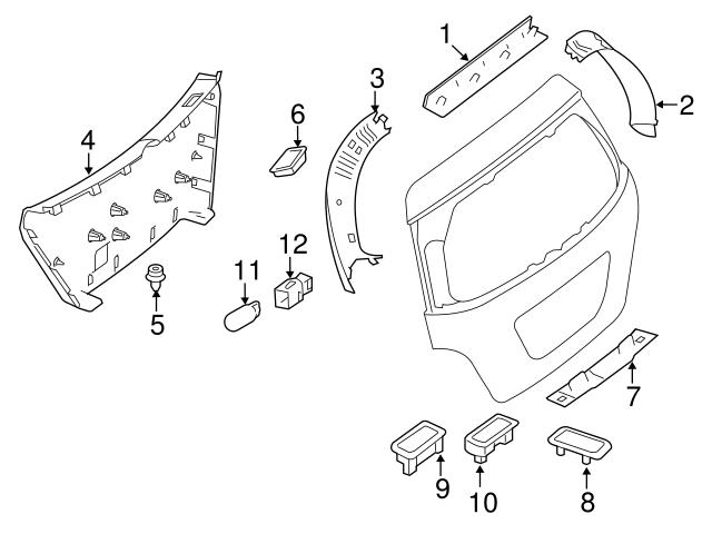 Genuine Mercedes 25174007009051 Liftgate Trim Cover; Rear Lower ...