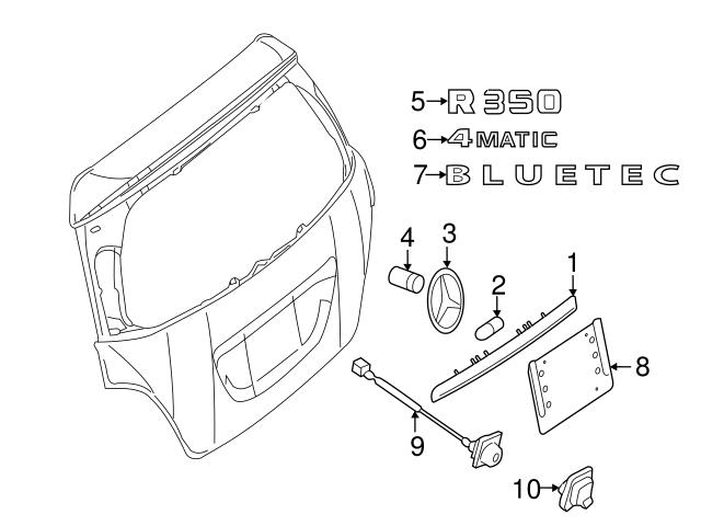Genuine Mercedes 2517470487 Interior Rear View Mirror Cover - Mercedes