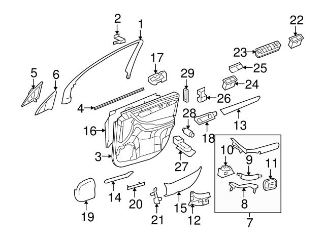 Genuine Mercedes 25176605649051 Interior Door Handle Trim; Front Left ...