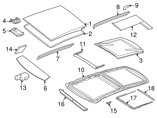 Genuine Mercedes 2517800128 Sunroof Reinforcement Bracket; Right - Mercedes