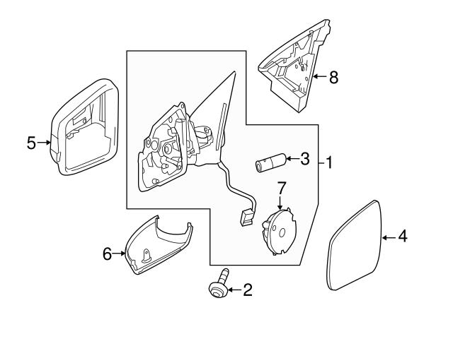 Genuine Mercedes 2518102293 Door Mirror Base Gasket; Front Right - Mercedes