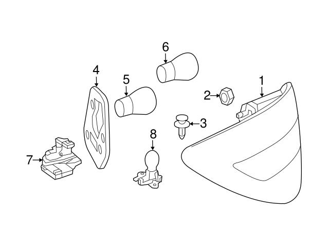 Genuine Mercedes 2518200113 Tail Lamp Socket; Left, Right - Mercedes