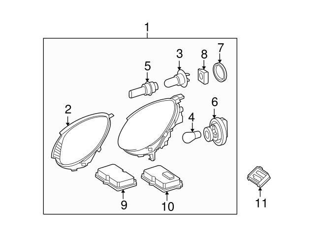 Genuine Mercedes 251826019164 Headlight Seal; Left - Mercedes | 2518260191