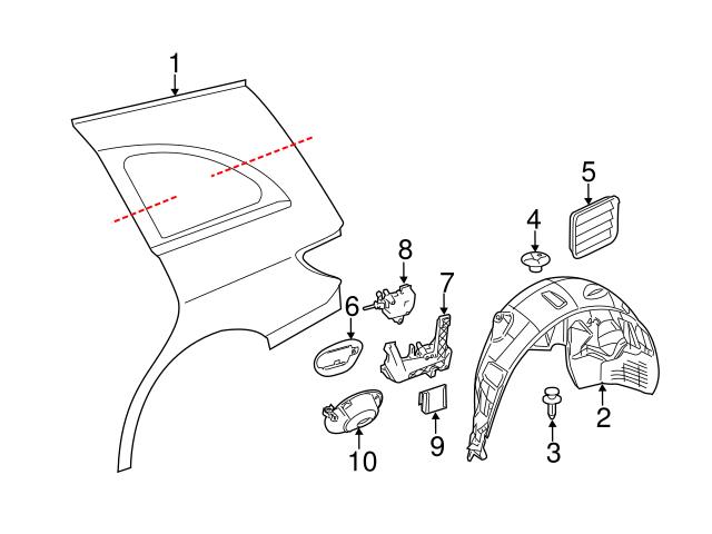 Genuine Mercedes 2518300042 Quarter Panel Vent; Left, Right - Mercedes