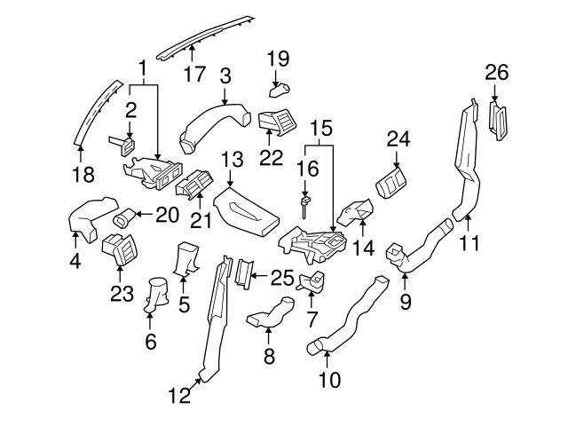 Genuine Mercedes 2518300623 Windshield Defroster Nozzle; Front Right ...