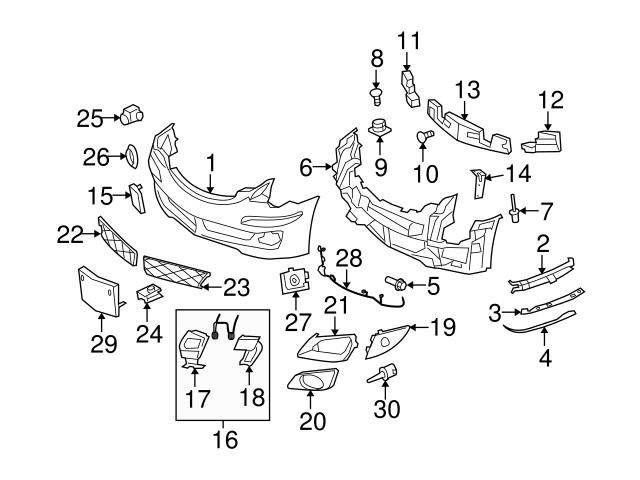 Genuine Mercedes 2518852023 Fog Light Trim; Front Right - Mercedes
