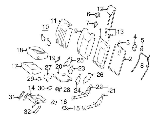 Genuine Mercedes 2519330114 Folding Seat Latch Release Handle Bracket ...