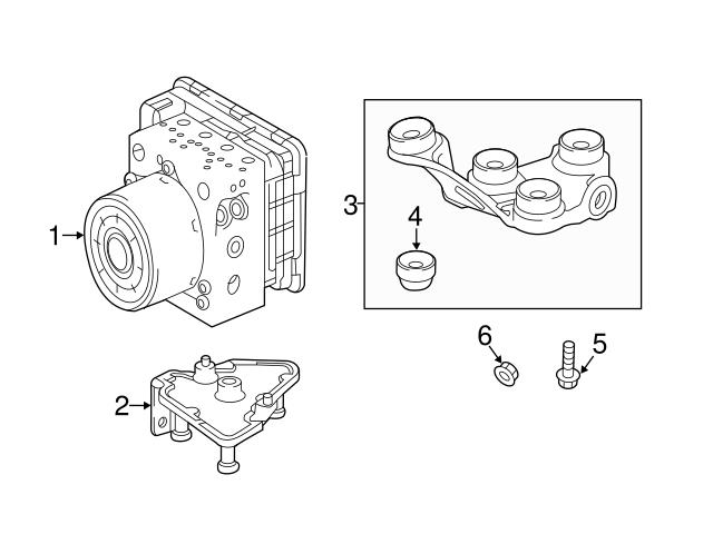 Genuine Mercedes 2534300010 ABS Hydraulic Control Unit Bracket - Mercedes