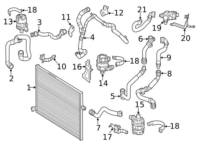 Genuine Mercedes 2535014001 Radiator Coolant Hose; Right, Right Lower ...