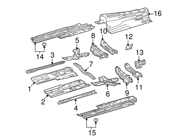 Genuine Mercedes 2536190100 Floor Pan Bracket; Rear - Mercedes