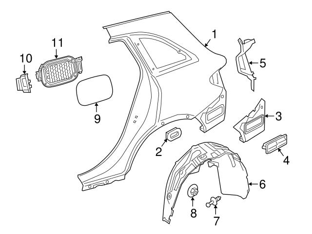 Genuine Mercedes 2536307301 Tail Light Pocket; Rear Left - Mercedes