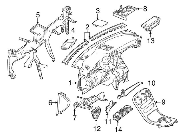 Genuine Mercedes 25368006079051 Instrument Panel Side Cover; Right ...