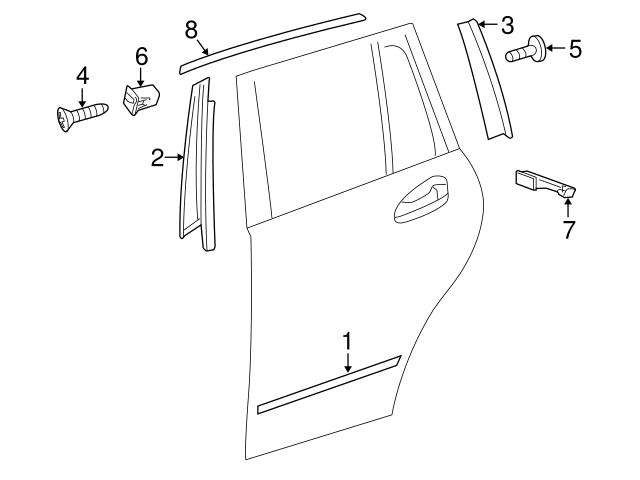 Genuine Mercedes 2536900387 Door Applique; Left Front, Rear Left ...