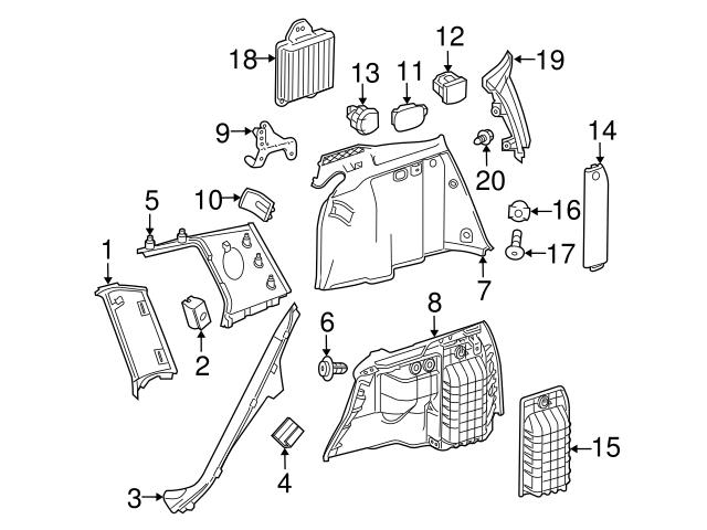 Genuine Mercedes 2536909000 D Pillar Trim Panel; Right - Mercedes ...