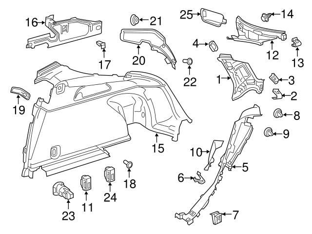 Genuine Mercedes 25369219009051 C Pillar Trim Panel Cap; Left - Mercedes
