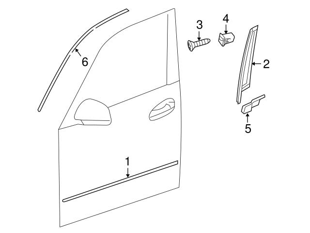 Genuine Mercedes 2537250182 Door Reveal Molding; Front Left - Mercedes ...