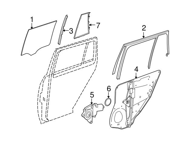 Genuine Mercedes 2537308002 Window Regulator Rail; Rear Right ...