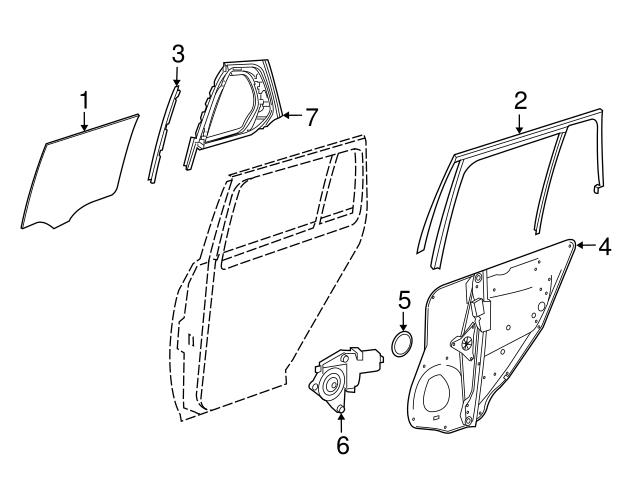 Genuine Mercedes 2537308100 Door Window Division Bar; Rear Left - Mercedes
