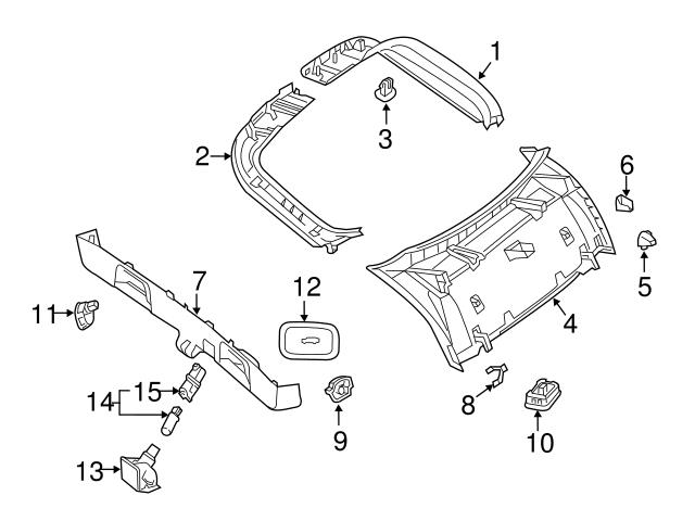 Genuine Mercedes 25374013009051 Liftgate Pull Handle; Rear - Mercedes