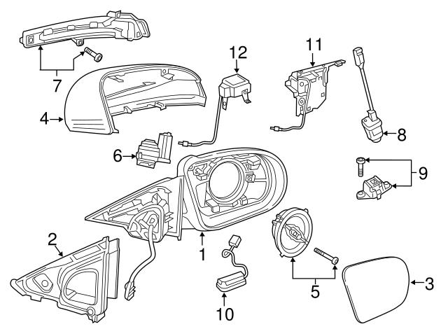 Genuine Mercedes 2538103602 Door Mirror Base; Front Right - Mercedes