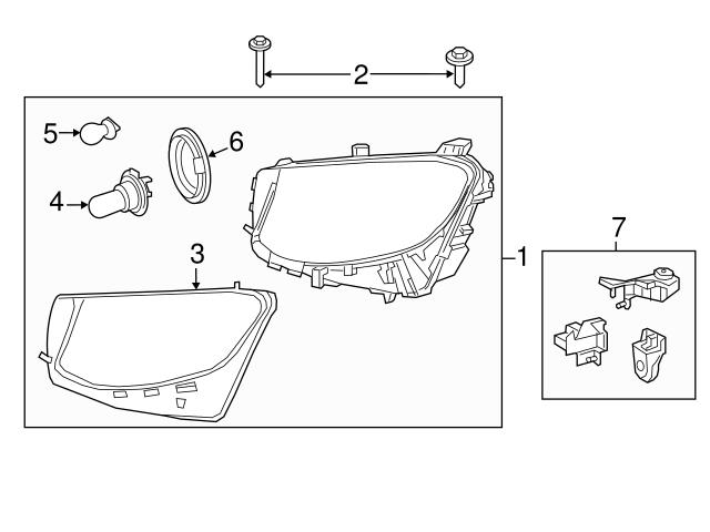 Genuine Mercedes 253820011464 Headlight Mounting Kit; Front Left ...
