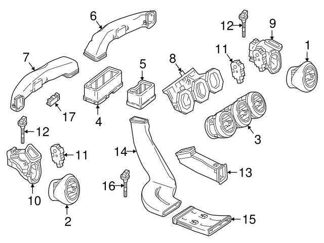 Genuine Mercedes 2538310100 HVAC Duct Adapter; Center - Mercedes