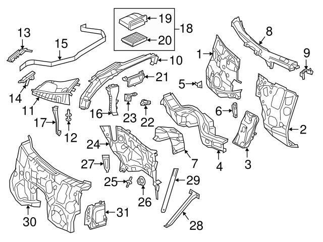Genuine Mercedes 2538320500 Sunroof Drain Hose Drain Valve; Left - Mercedes