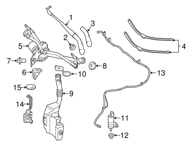 Genuine Mercedes 2538602300 Windshield Washer Hose; Front - Mercedes