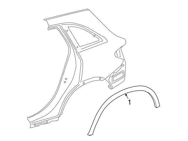Genuine Mercedes 2538850822 Fender Flare; Right - Mercedes