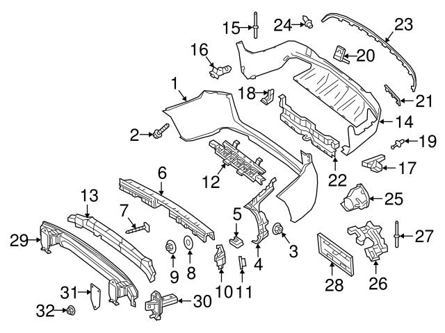 Genuine Mercedes 2538852101 Bumper Cover Bracket; Center - Mercedes