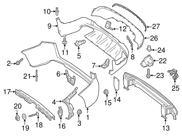 Genuine Mercedes 2538852301 Bumper Cover Bracket; Left Lower - Mercedes