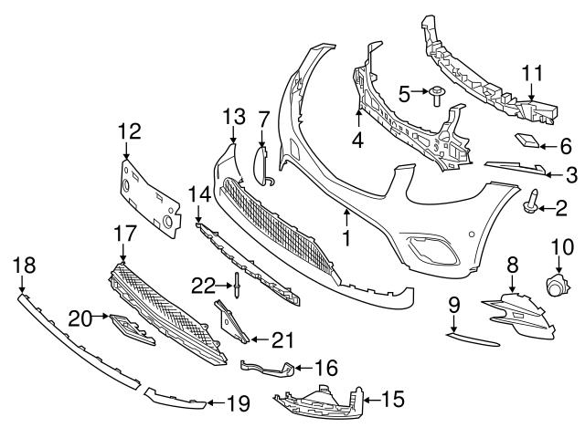 Genuine Mercedes 2538855600 Grille Molding; Front Right Lower - Mercedes