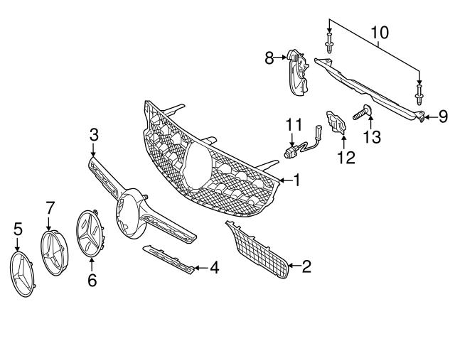 Genuine Mercedes 2538880400 Grille Molding; Front Right Upper - Mercedes